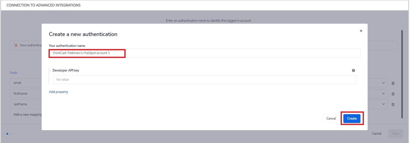 Setup a WorkCast to HubSpot Integration