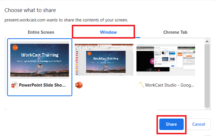 Interactive Studio - Screen share