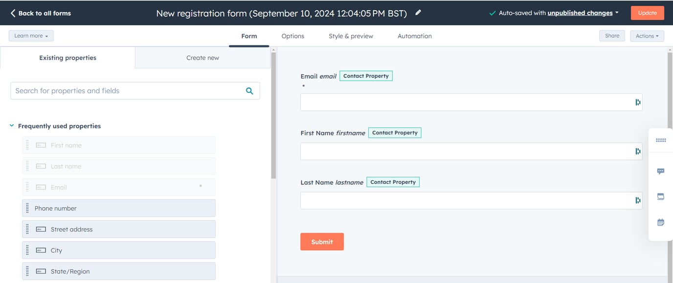 Use a HubSpot Registration Form