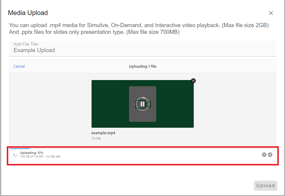 How to upload MP4 media /PDF Slides to your WorkCast Account
