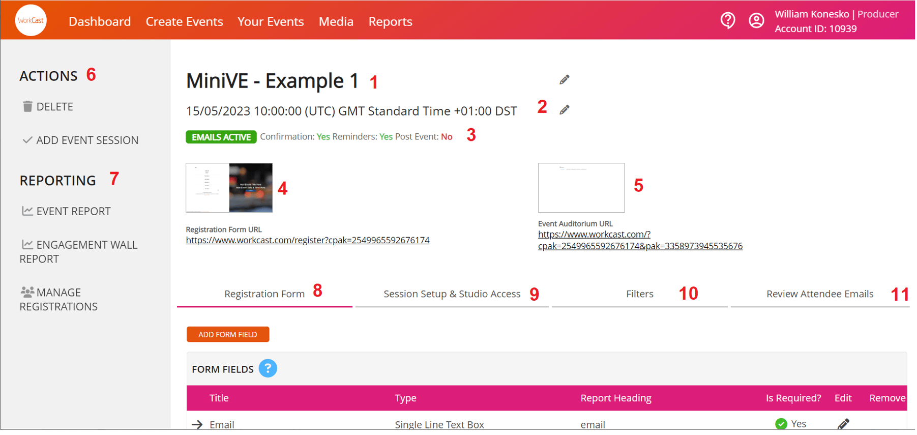 Basics of how to set up an event