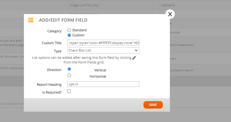Adding registration Form Fields